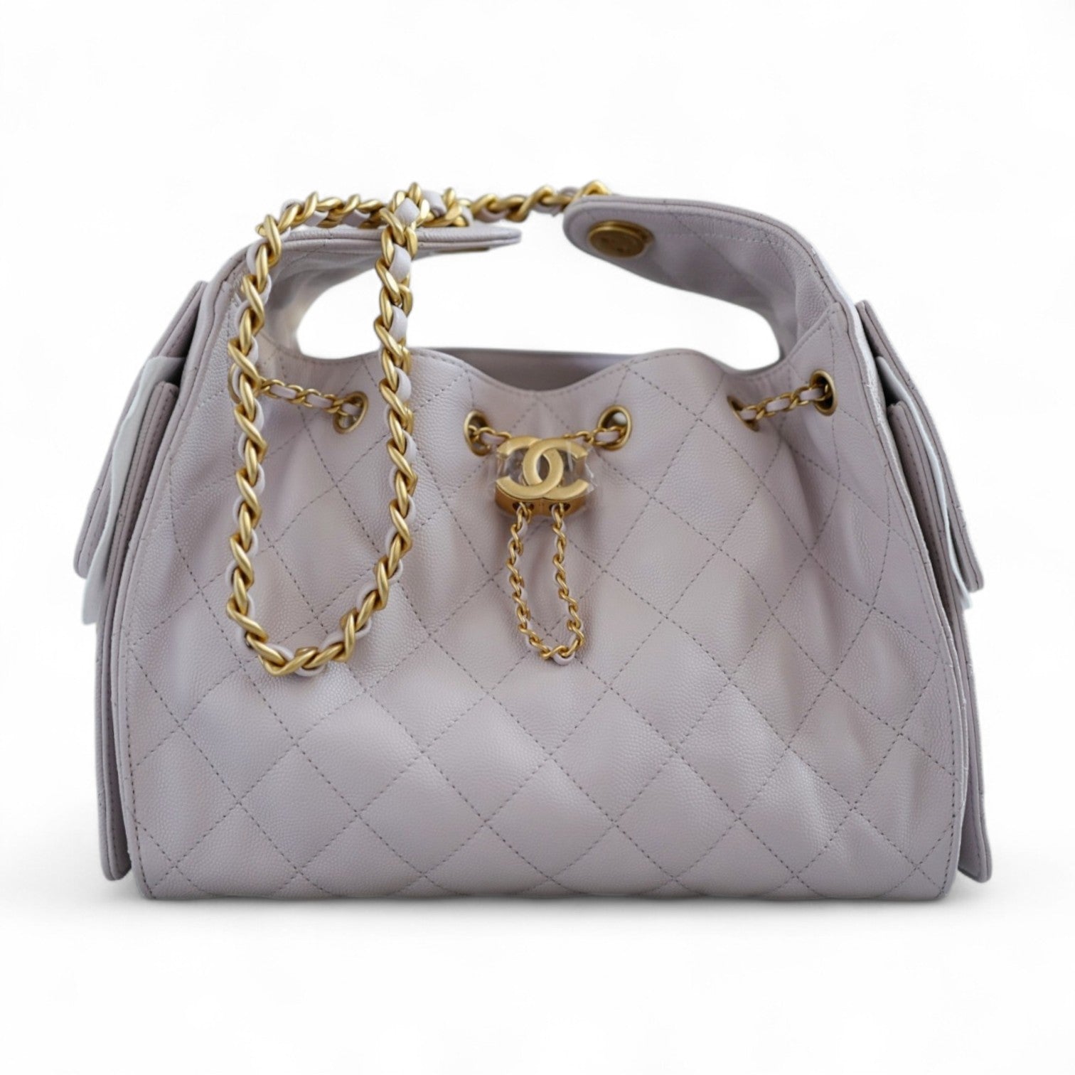 BNIB Chanel 25K Small Hobo Bag Lilac Grained Calfskin with Gold Hardwa